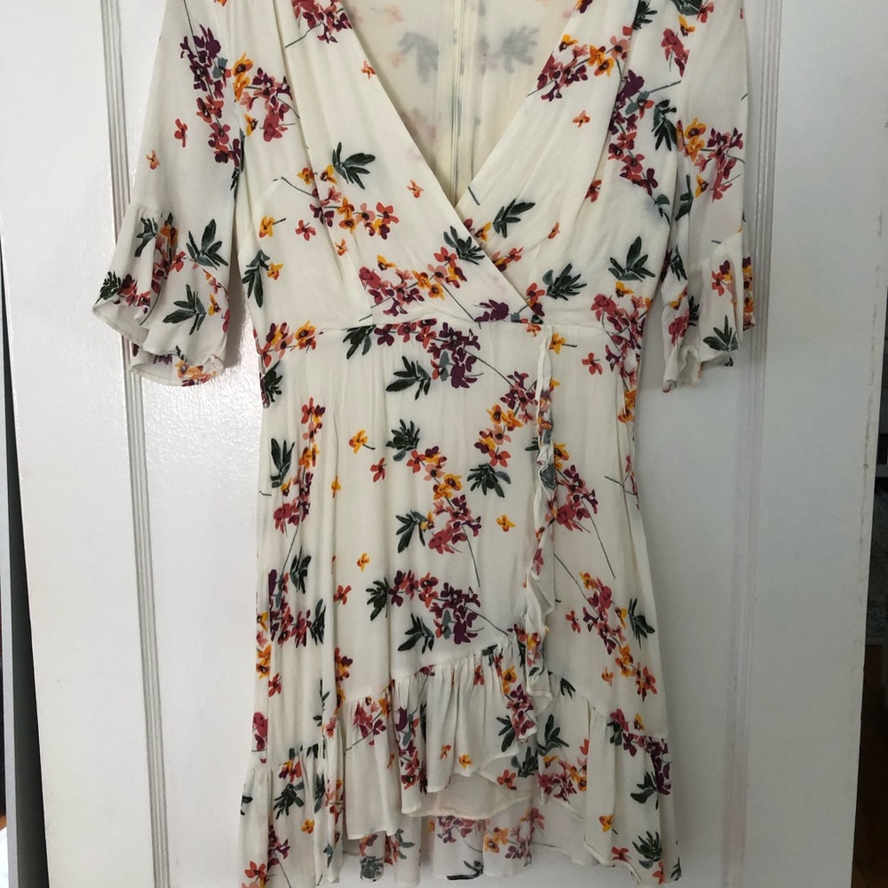 Lost + Wander White Mini “Wrap” Dress - Gem